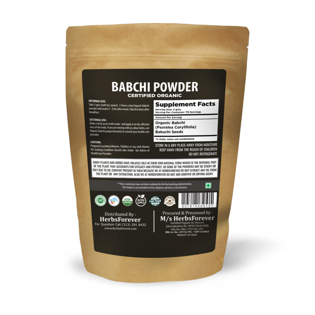 Organic Babchi Powder - PsoraleaCorylifolia - Non GMO - Organic - Vegan ...